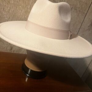Accessories | Felt Ribbon Fedora Hat Beige | Poshmark